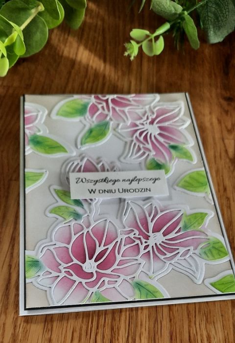 Kartka Urodzinowa Z Kwiatami Kocurska Handmade
