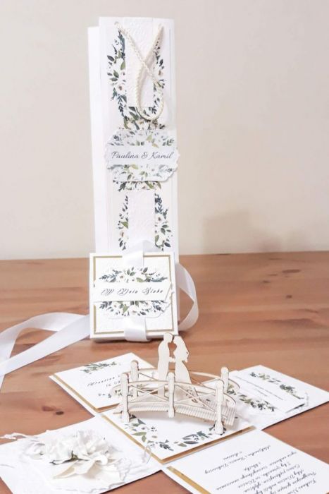 Zestaw ślubny exploding box i torebka #00001 - PartyCardsShop