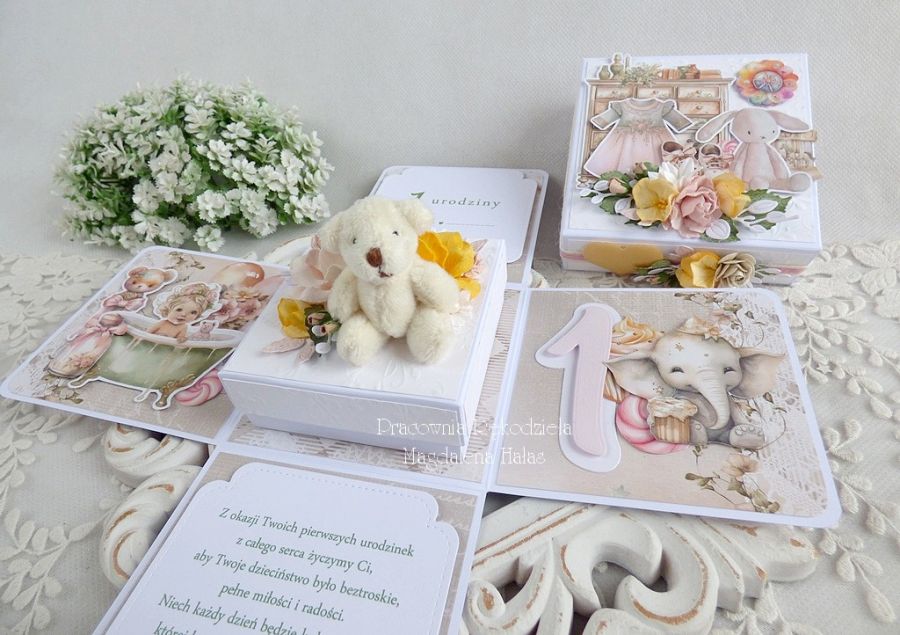 Exploding box na roczek 83 - PRACOWNIA RĘKODZIEŁA