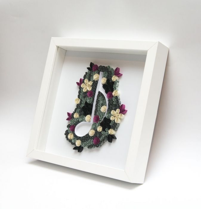 Dekoracja mieszkania, Nuta, Quilling, Obraz - Paper Paradise
